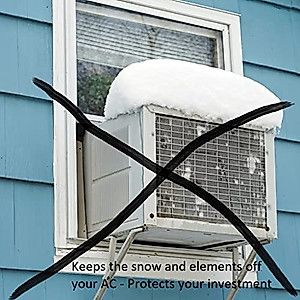 Dependable Industries Vinyl Outside Window Unit AC Air Conditioner Cover 18" x 27" x 16" With Straps Please Measure Your Unit Before Purchasing