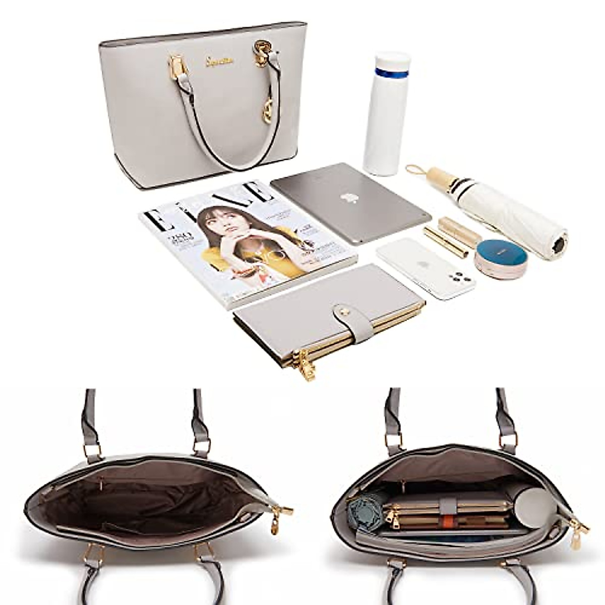 Soperwillton Women Handbags Wallet Tote Bag Shoulder Bag Top Handle Satchel 3pcs Purse Set