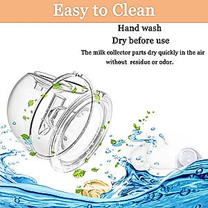 Wearable Milk Collection Cup, Hands Free Milk Collector Cup Compatible with Most Electric Breast Pump, Zomee/Spectra/Medela Breast Pump Collection Parts, Accessories Replacement (24mm 2Pcs)