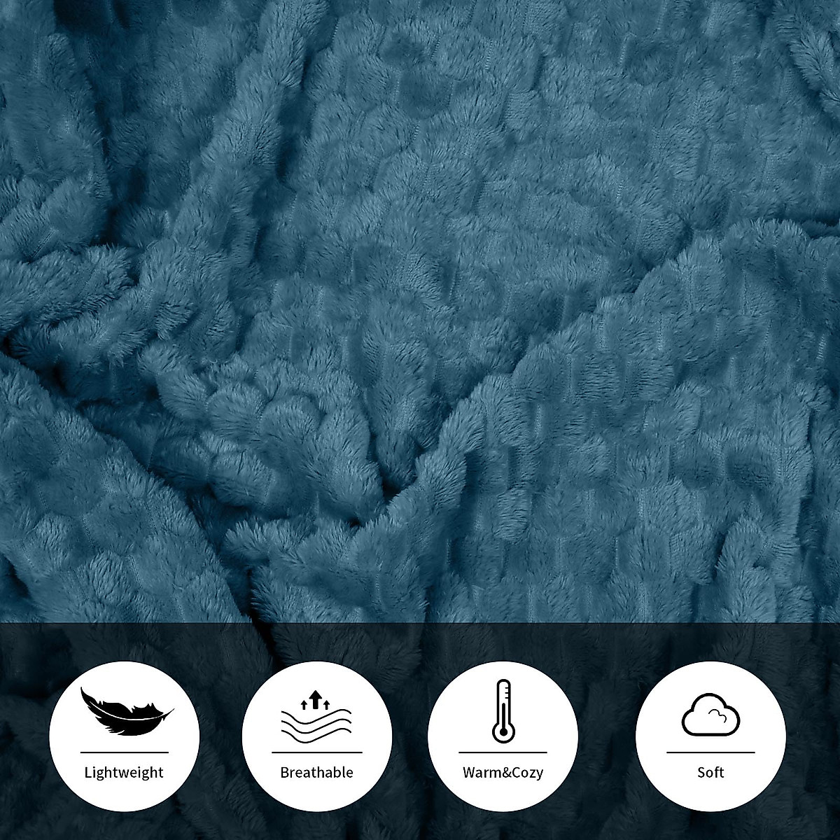 XKY Fleece Throw Blankets, Super Soft Flannel Cozy Blankets for Adults, Home Fleece Throw Blanket for Couch or Bed, Throw Size Warm Plush Blankets for All Season (70"×80", Blue)