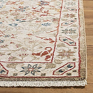SAFAVIEH Kashan Collection 9' x 12' Ivory / Ivory KSN301C Traditional Oriental Non-Shedding Living Room Bedroom Dining Home Office Area Rug