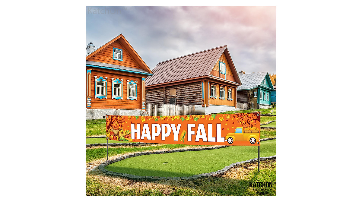 Decorate Fall Outdoors with KatchOn Happy Fall Yard Banner