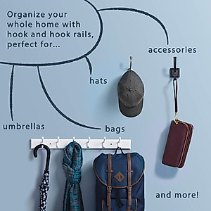 129848 Coat Rack, 27-Inch, Wall Mounted with 5 Decorative Hooks, Satin Nickel and White