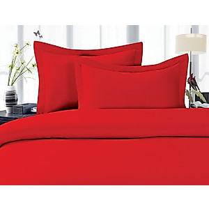 Elegant Comfort 1500 Premier Hotel Quality Super Soft Wrinkle Free 3-Piece Duvet Cover Set, King/California King - Red