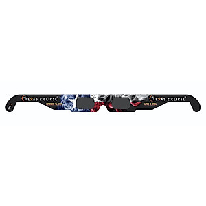 Solar Eclipse Viewing Glasses, Made in the USA, ISO-CE Certified 2 Pack THE TEXAS 2'CLIPSE