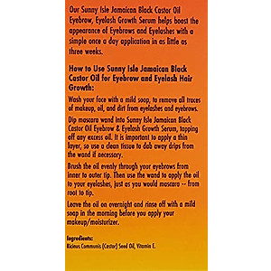 Sunny Isle Jamaican Black Castor Oil Eyelash & Eyebrow Growth Serum 2oz