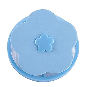 Strnek Washing Machine Blossom-Shape Flower Washing Machine Hair Removal Laundry Ball Floating Filter Mesh Bag(Blue)