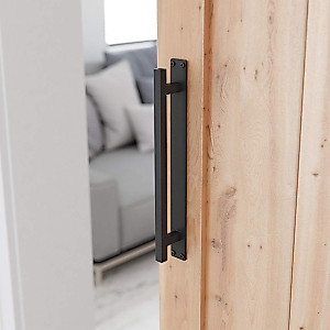SMARTSTANDARD 12” Rustic Barn Door Handle for Sliding Door, Heavy Duty Barn Door Pull, Antique Long Base Gate Handle