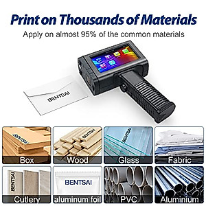 BENTSAI BT-HH6105B3 Handheld Inkjet Printer with 4.3 Inch HD LED Touch Screen Portable Coding Machine for Label, Logo, Date, Variable Code Text Number on Carton Wood Cloth Stone Pipe Plastic