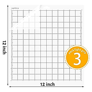AHIJOY Light Grip Cutting Mat for Cricut 12"x12" 3 Pack Cricut Accessories Cutting Mat for Cricut Maker/Air 2/Air/One Adhesive Sticky Cutting Mats Accessories for Cricut,Transparent