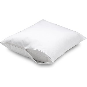 Lasimonne Pillow Protectors, 100% Staple Cotton Premium Quality Pillow Case Covers, 250 Thread Count, Zippered Encasement, Soft, Breathable and Quiet (Standard, 4)