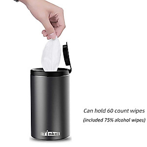 Tinkei Wipes Storage Holder,Aluminum Alloy Wipes Dispenser Holder Durable Wipes Container for Car Home Office Use, (Grey)