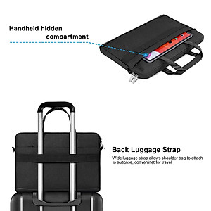 MOSISO Laptop Shoulder Bag Compatible with MacBook Pro 16 2023-2019 M2 A2780 M1 A2485 A2141,15-15.6 inch Notebook, Polyester Sleeve with Front Button Pocket&Fix Handle&PU Leather Bottom&Belt, Black
