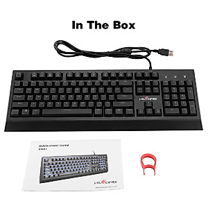 VELOCIFIRE VM01 Mechanical Keyboard 104-Key Full Size with Brown Switches LED Illuminated Backlit Anti-ghosting Keys for Copywriter, Gamer and Programmer