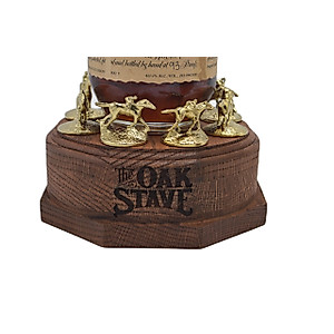 Personalized Laser Engraved Round Lighted Oak Cork Display fits Blanton's Bourbon Horse Cork Stoppers, Whiskey *Not made by or affiliated with Blanton's*