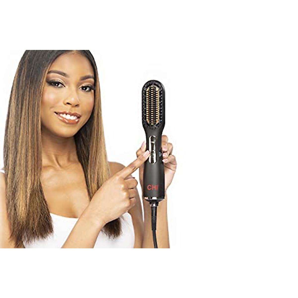 CHI 3-in-1 Hot Smoothing Dryer Brush with Three Preset Modes for Customized Styling