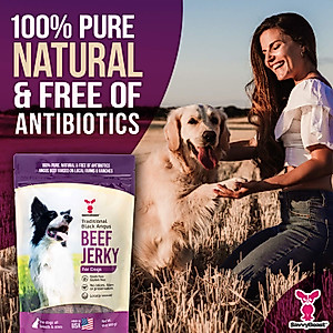 Beef Jerky Dog Treats for Dogs - 16 oz Grass-Fed Natural Real Meat Jerky Made in the USA Only - Thin Healthy Grain Free Chew Sticks - High in Protein Tender Strips - Perfect for Training & Rewarding