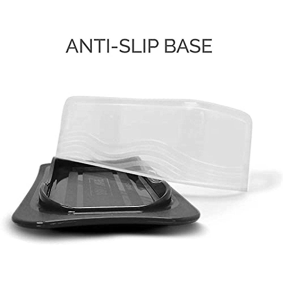 Cover Butter Container - Butter Storage Container with Transparent Lid - Durable Plastic Butter Container for Counter - Plastic Butter Dish with Lid - Covered Butter Dish for Home or Camping (Black)
