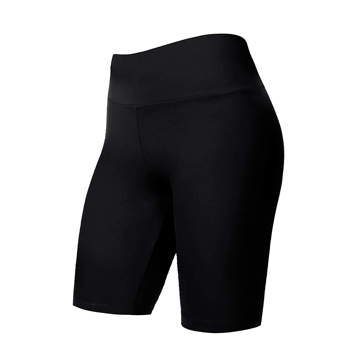 HATOPANTS Women Biker Shorts Buttery Soft High Waist Mid Thigh Short Pants Black L