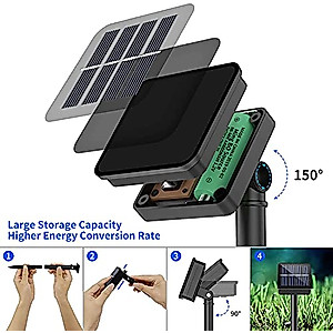 Kiosbibi Outdoor String Lights, 35.6ft 60LED Solar String Lights Outdoor Waterproof IP65, 8 Lighting Modes LED String Lights for Garden Yard Porch Wedding Party Patio Decor Christmas Gifts