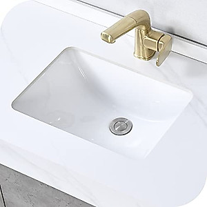 HERNEST Grey Floating Bathroom Vanity 40 Inch Wall Mounted Bathroom Vanity with Rock Panel Countertop and Ceramic Basin Sink Bathroom Cabinet with 2 Drawers and 2 Storage Cabinet for Washroom