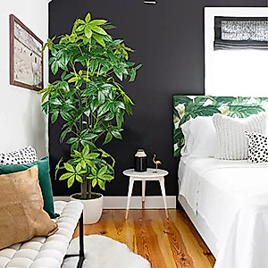 HUAESIN 6.56Ft Artificial Trees Tall Faux Money Tree Big Fake Floor Plants Silk Trees Indoor Pachira Aquatica with 31 Branches for Living Room Home Office Housewarming Gift Farmhouse Outdoor Decor