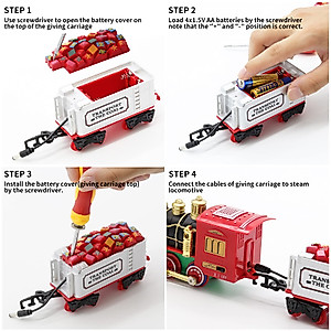 Hot Bee Electric Train Set, Toy Train Sets for Boys 4-7, Around The Christmas Tree Train Toys w/Smoke, Realistic Lights & Sounds, for 3 4 5 6 7 8+ Year Old Kids Boys Girls