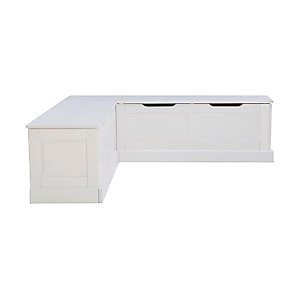 Linon White Backless Nook Harris Solid Pine Interior Storage