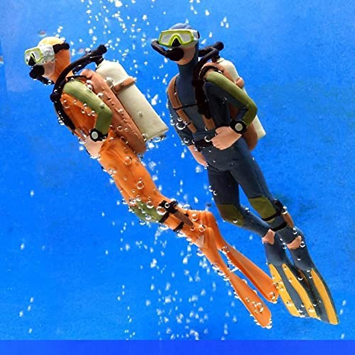 WAYUTO Fish Tank Diver Floating Ornament - Aquarium Decoration Scuba Diver Figurines Mini Swimmers Figurines for Home Decor Fish Tank Landscape Ornament Blue