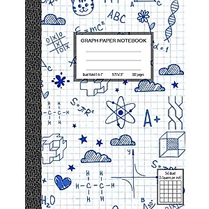 Graph Paper Notebook, Quad Ruled 5 squares per inch: Math and Science Composition Notebook for Students (Graph paper notebooks)