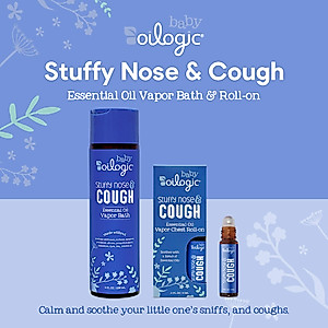 Oilogic Baby Bath Essentials - Stuffy Nose & Cough Bundle - Vapor Bath Relief and Roll-On Essential Oil Blend for Babies & Toddlers