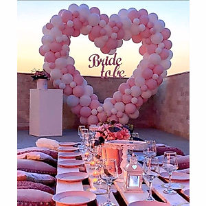 HUAXUS Pink Balloons - 100pcs Pastel Light Pink Latex Balloons Different Sizes 18/12/10/5 Inch for Valentines Day Baby Shower Wedding Birthday Party Decorations