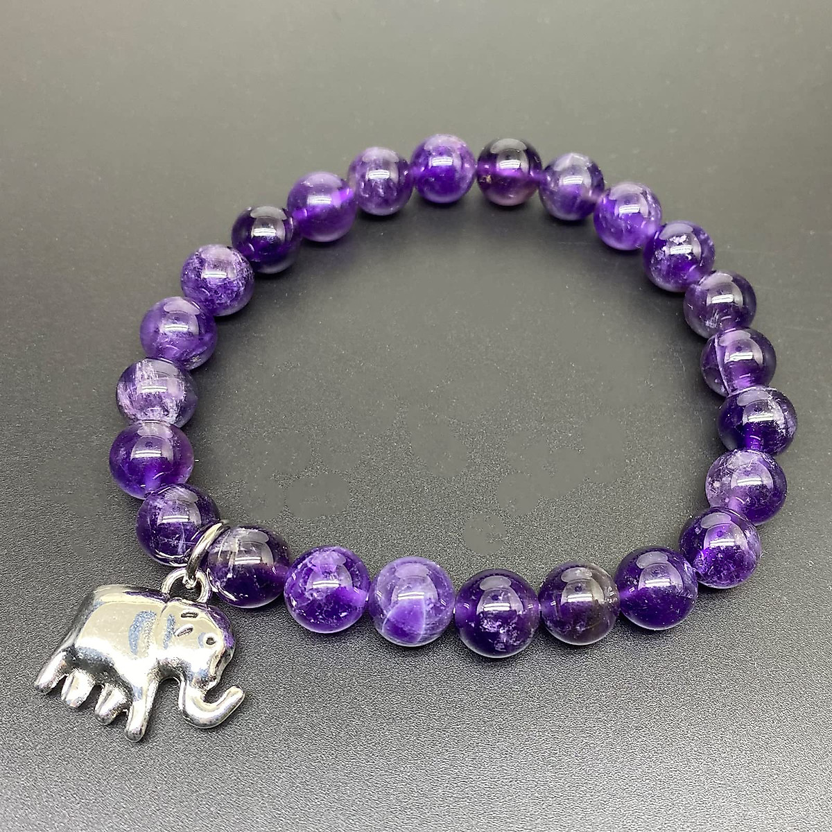Elephant Gift for Women Lucky Elephant Bracelet for Women Elephant Gifts Good Luck Gifts for Women Luck Elephant Inspirational Gifts (Purple elephant bracelet)