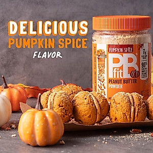PBfit Pumpkin Spice All-Natural Peanut Butter Powder, Powdered Peanut Spread From Real Roasted Pressed Peanuts, 15 Oz