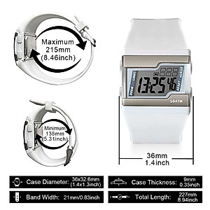 ILAME Digital Swimming Diving Wristwatch 10 ATM Waterproof with Multiple Functions of Lap Stopwatch, Alarm Clock, Calendar and Backlight