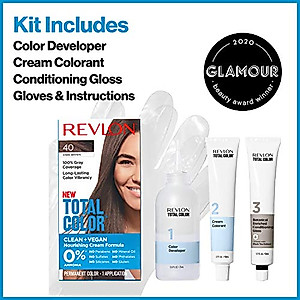 Revlon Total Color Permanent Hair Color, Clean and Vegan, 100% Gray Coverage Hair Dye, 100 Extra Light Natural Blonde, 3.5 oz