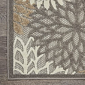 Nourison Aloha Indoor/Outdoor Natural 7' x 10' Area-Rug, Easy-Cleaning, Non Shedding, Bed Room, Living Room, Dining Room, Deck, Backyard, Patio (7x10)