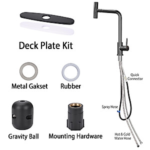 Bietor 4 Mode Kitchen Faucets, Matte Black Kitchen Sink Faucet with Pull-Down Sprayer, Stainless Steel Single Handle Pull Out Sink Faucet 1 or 3 Holes Deck Mount for Laundry, Bar, Rv, Camper