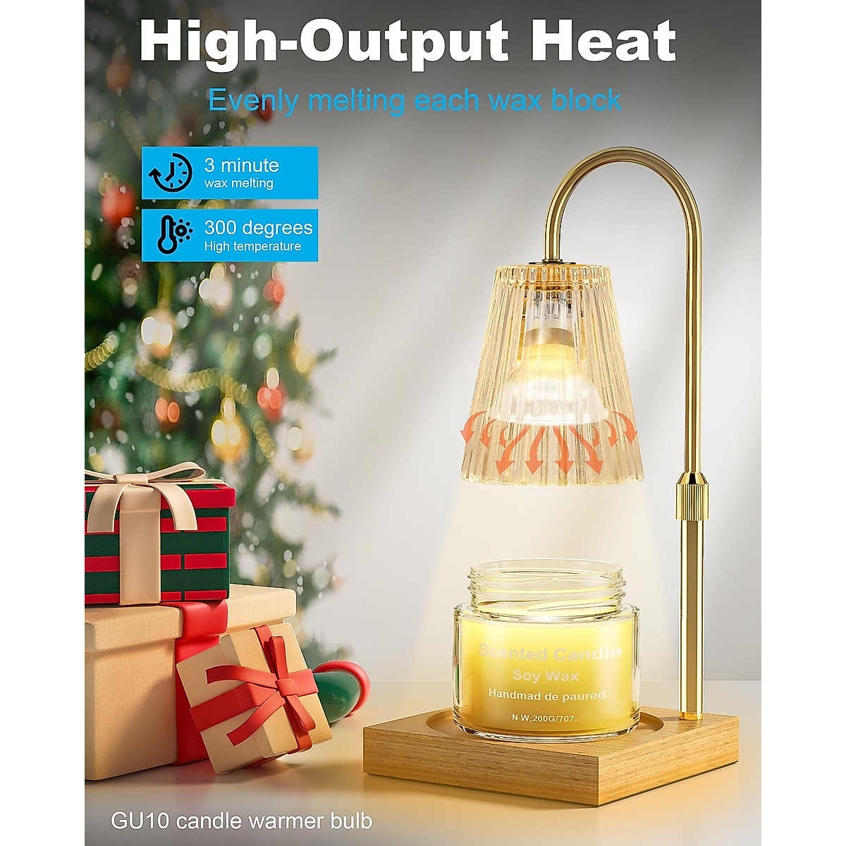 SerBion GU10 Halogen Light Bulbs, GU10+C Candle Warmer Lamp with Dimmable, MR16 120V 25W with GU10 Base for Track Light Bulbs and Range Hood Light Bulbs, Warm White, 3000+Hours Long-Lastin Pack of 6