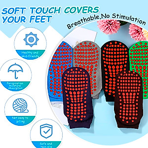 Geyoga 12 Pairs Non Slip Socks Ankle Grip Anti Skid Socks for Boys Toddlers Girl(Multicolor, 5-11 Years)