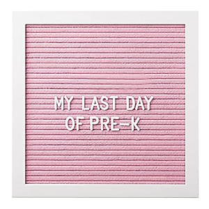 Pearhead Classic Wooden Letterboard, Baby Keepsake Photo Prop, Pink Felt Letterboard Keepsake For Milestones, Baby Girl Nursery Decor, Baby Announcement Prop, 294 Letters