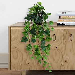 LuckyGreenery Artificial Ivy, Realistic Fake Plant with Plastic Pot for Home Office Garden Decoration (22in Long)