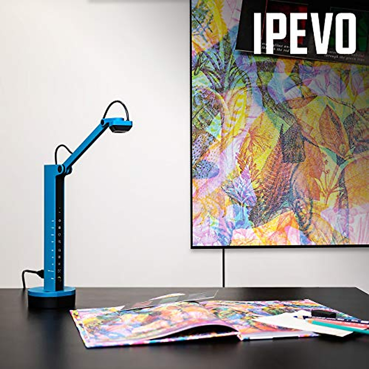 IPEVO VZ-X Wireless 8MP Document Camera, 3 Modes of Connectivity — Wi-Fi, HDMI, and USB, Compatible with Web Conferencing Software in USB Mode, Works Wirelessly with iOS, tvOS, and Android