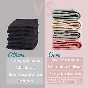 Whaline 4 Pack Spa Facial Headband Makeup Hair Wrap Adjustable Hair Band Soft Towel Head Band for Face Washing, Shower Sports Yoga (Pea Green, Pink, Beige, Light Gray)