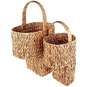 Trademark Innovations Water Hyacinth Storage Stair Basket Set With Handles
