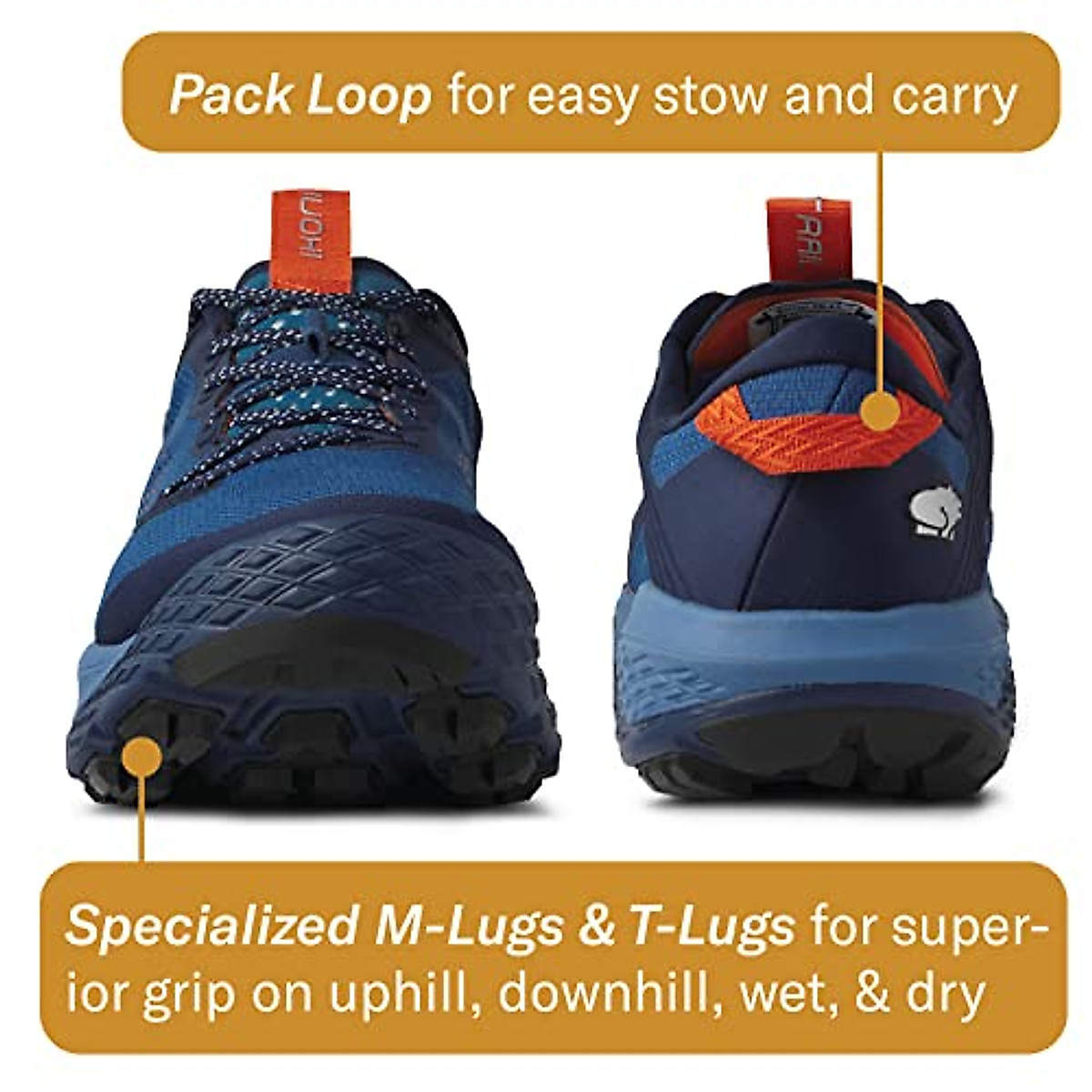 Karhu Men's Ikoni Trail Water Resistant Trail Running Shoe, Set Sail/Harvest Pumpkin, 8.5