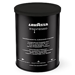 Lavazza Espresso Ground Coffee Blend, Medium Roast, 8-Oz Cans, Pack of 4 (Packaging May Vary) Premium Blend, Value Pack, Non-GMO, 100% Arabica, Rich-bodied
