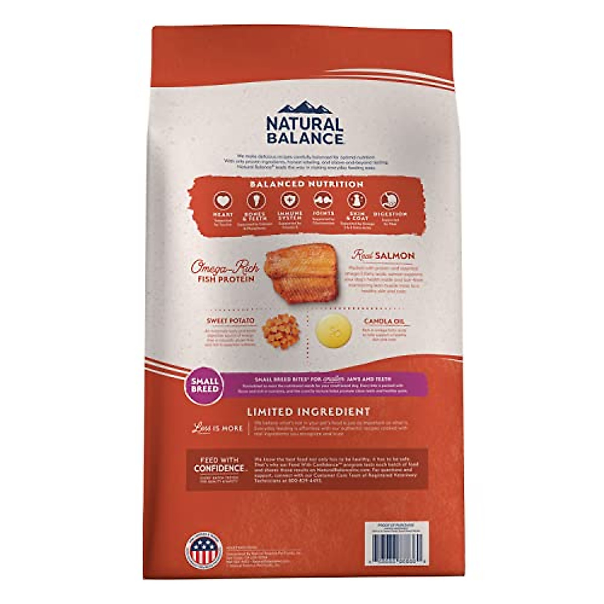 Natural Balance Limited Ingredient Small Breed Adult Grain-Free Dry Dog Food, Salmon & Sweet Potato Recipe, 4 Pound (Pack of 1)