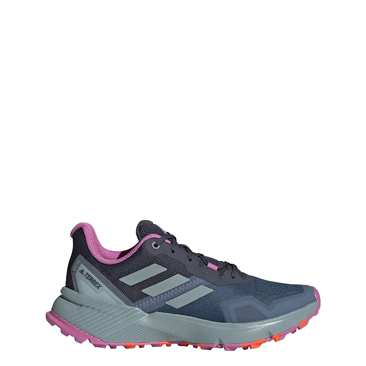 adidas Women's Terrex Soulstride Trail Running Shoe, Wonder Steel/Magic Grey Metallic/Pulse Lilac, 7.5