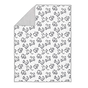 Lambs & Ivy Disney Baby The Lion King Baby Blanket - White/Gray Minky/Jersey